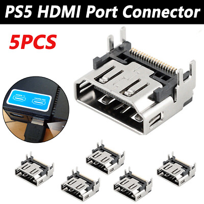 5 Pack HDMI Port Connector Socket For Sony PlayStation 5 HDMI PS5 ...