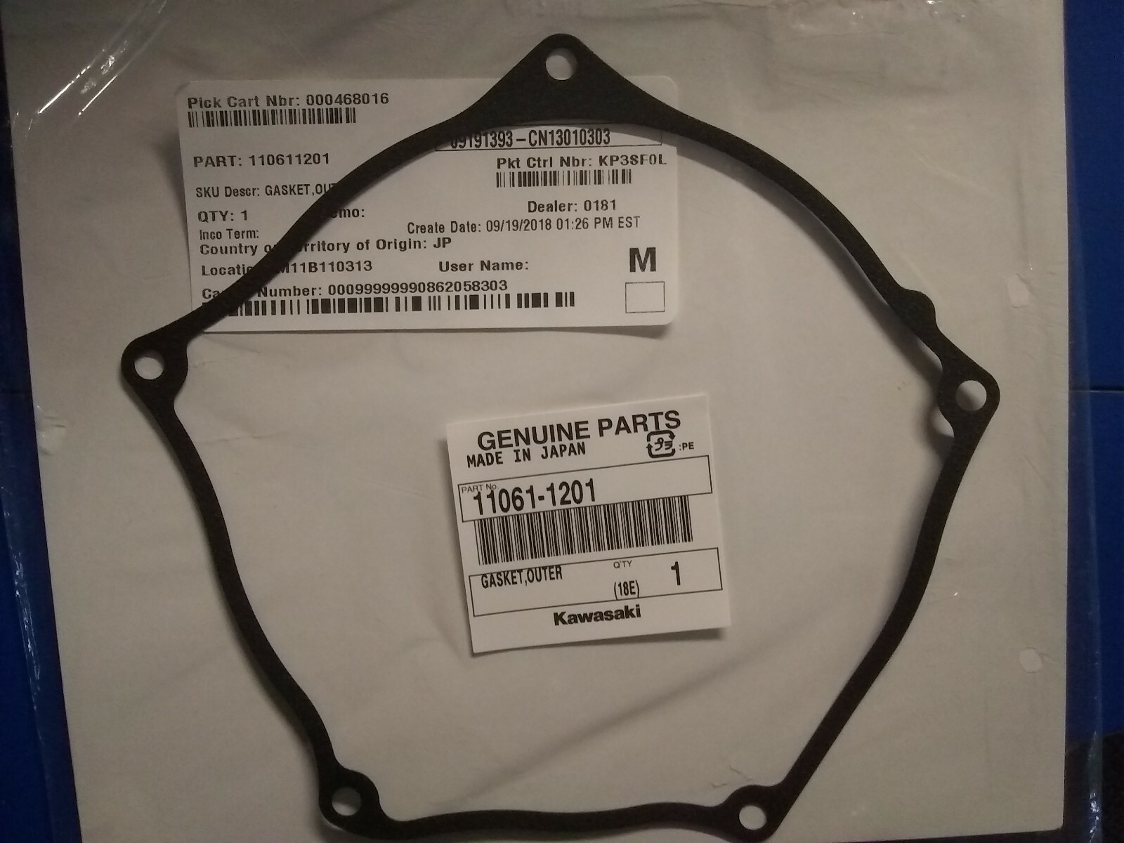 Kawasaki OEM Part 11061-1201 Gasket Outer for sale online | eBay