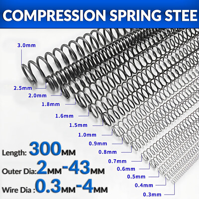 Compression Spring Steel 0.3mm - 4mm Wire Dia Pressure Coil Springs ...