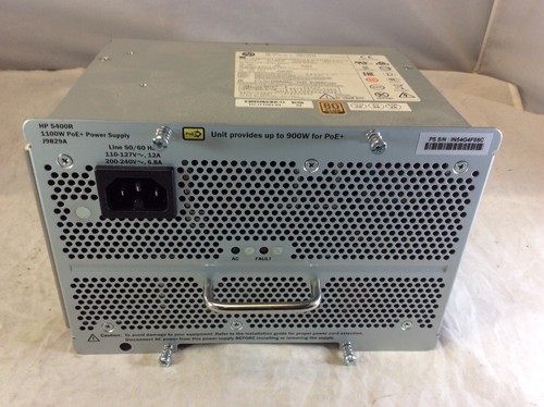 HP J9829A J9829#ABA 5400R 1100W PoE+ ZL2 Gold Plus Power Supply Module ...