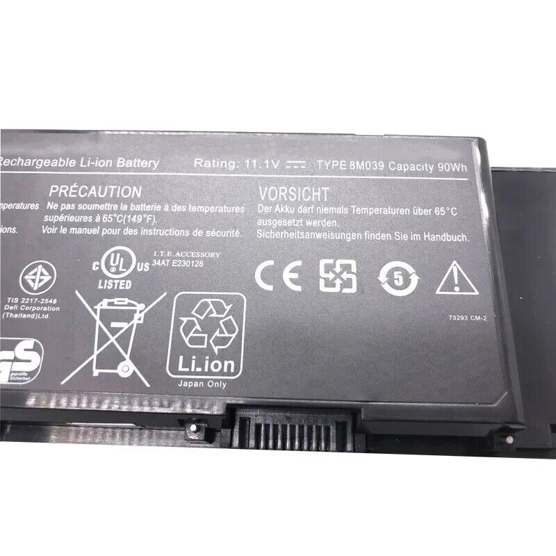 New 90Wh Battery for Dell Precision M2400 M4400 M6400 M6500 8M039 C565C ...