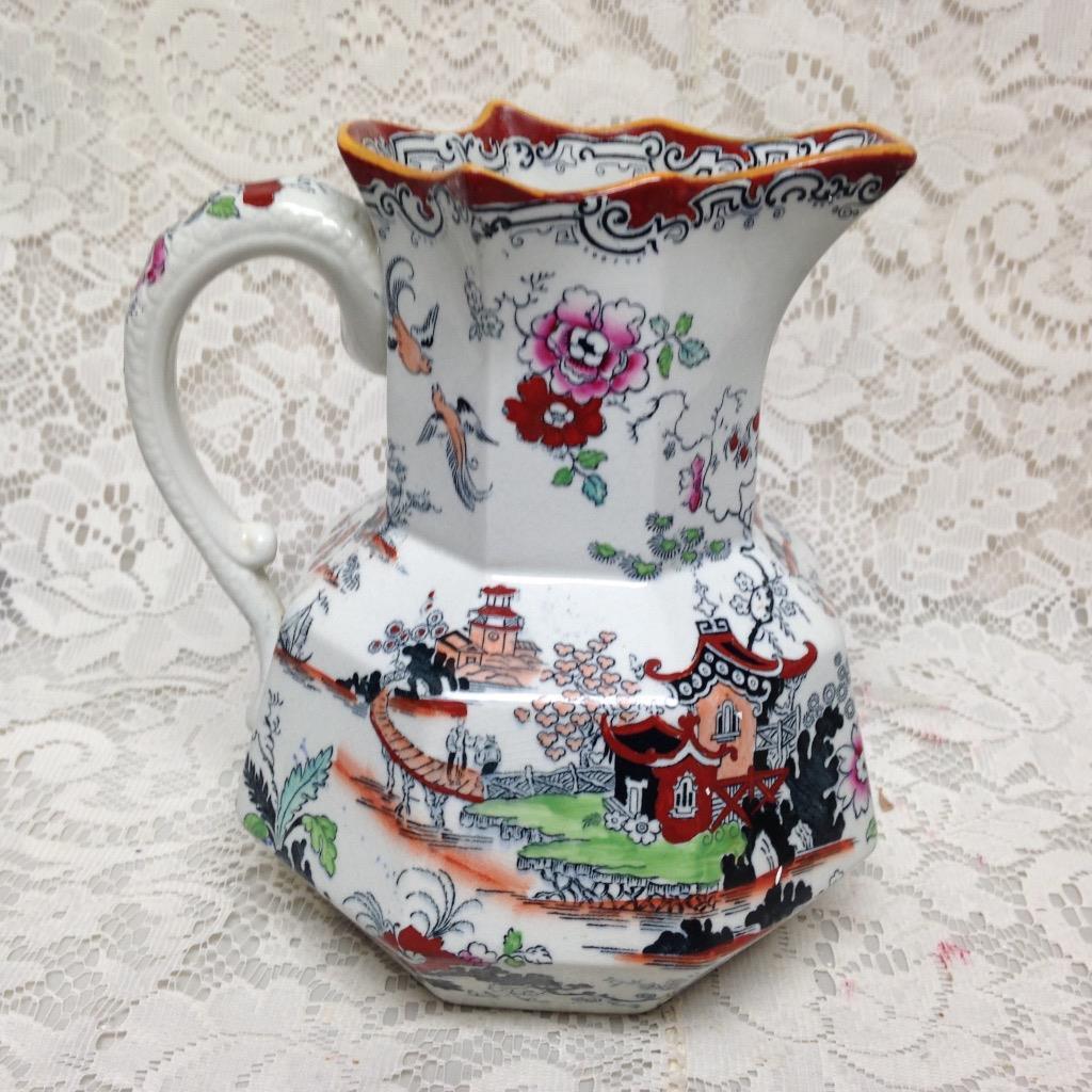 Antique, English Mason's Style Gaudy Blue Willow 12in Wash Bowl-8in ...