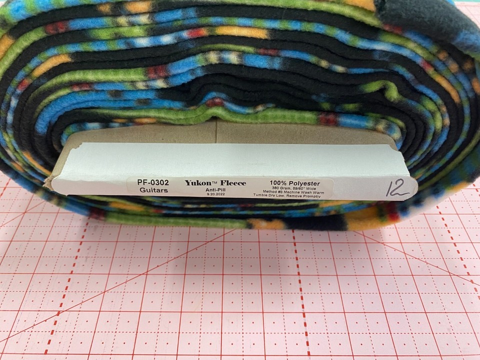 Richlin Fabrics ~ 100% Poly- Yukon Fleece ~ Guitars ~ 60" wide ~ per ...