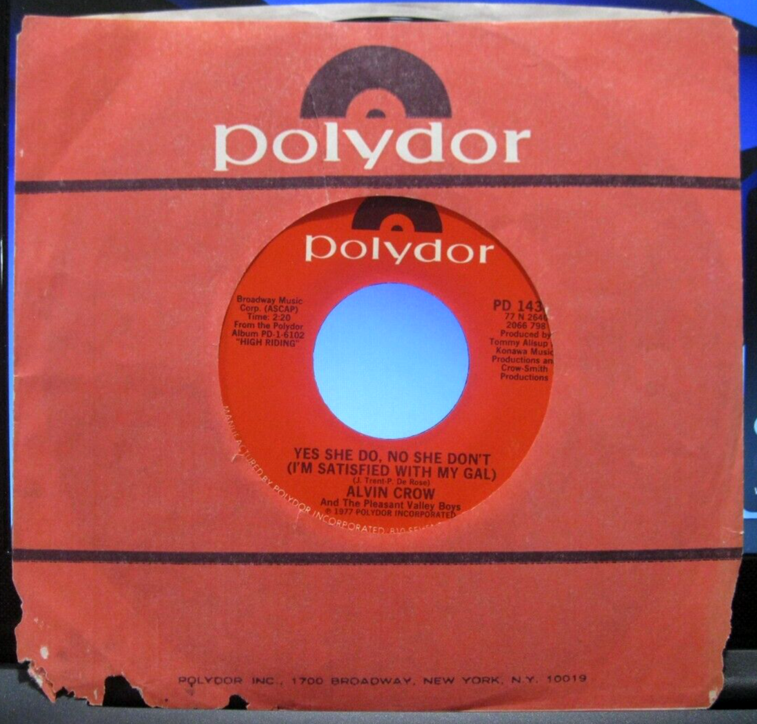 Alvin Crow-The Texas Kid's Retirement Run-Rare 1977 Country 45-Polydor ...