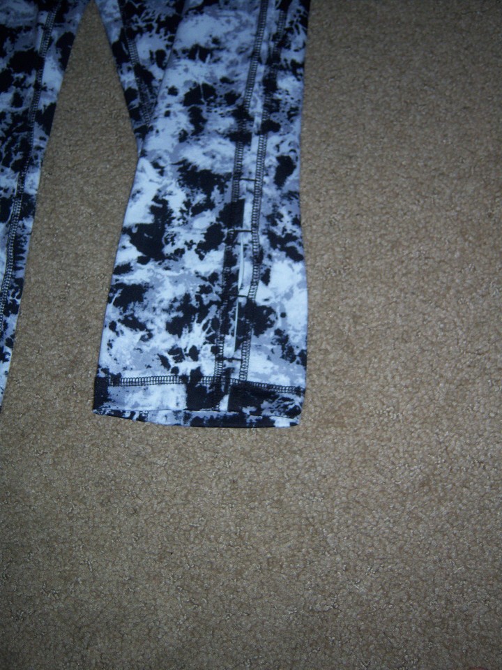 Exertek Leggings BLK WHITE Athletic lounge Pants Large Cotton spandex ...