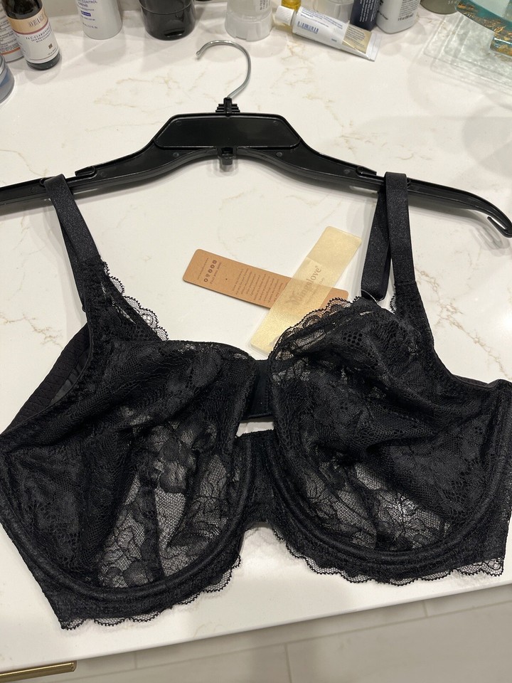 Wingslove 36D Women's Underwire Bra Full Coverage SHEER Black NWT | eBay