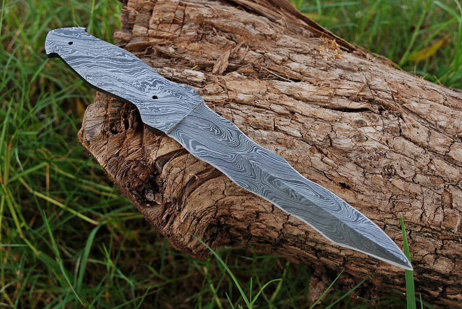 CUSTOM HAND FORGED DAMASCUS DAGGER HUNTING BOOT KNIFE BLANK BLADE Full ...