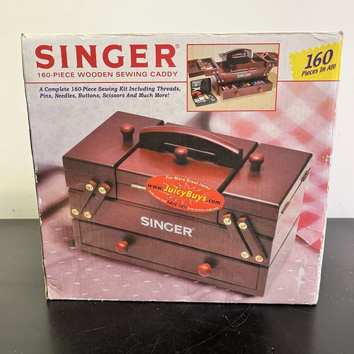 Vintage Singer 160 Piece Wooden Sewing Caddy Brand New Free Shipping | eBay