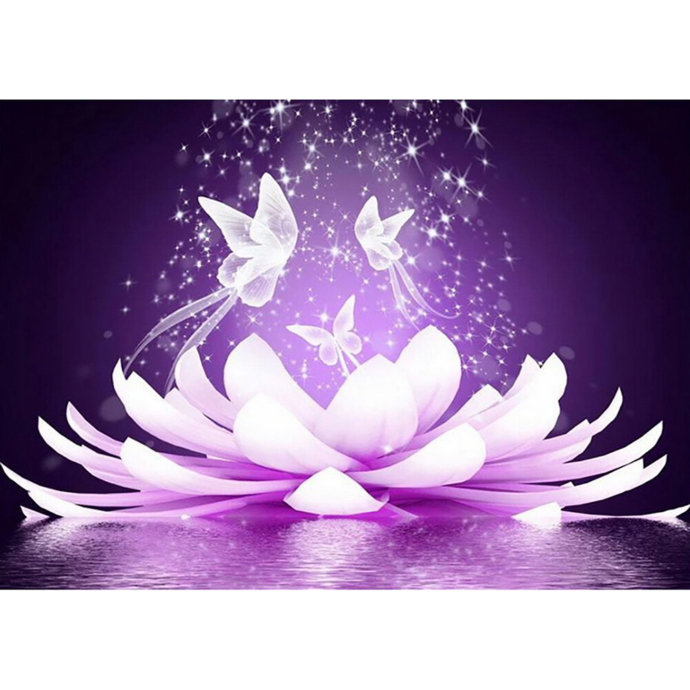 5D Square Diamond Mosaic Craft DIY Gorgeous Lotus Diamond Painting ...