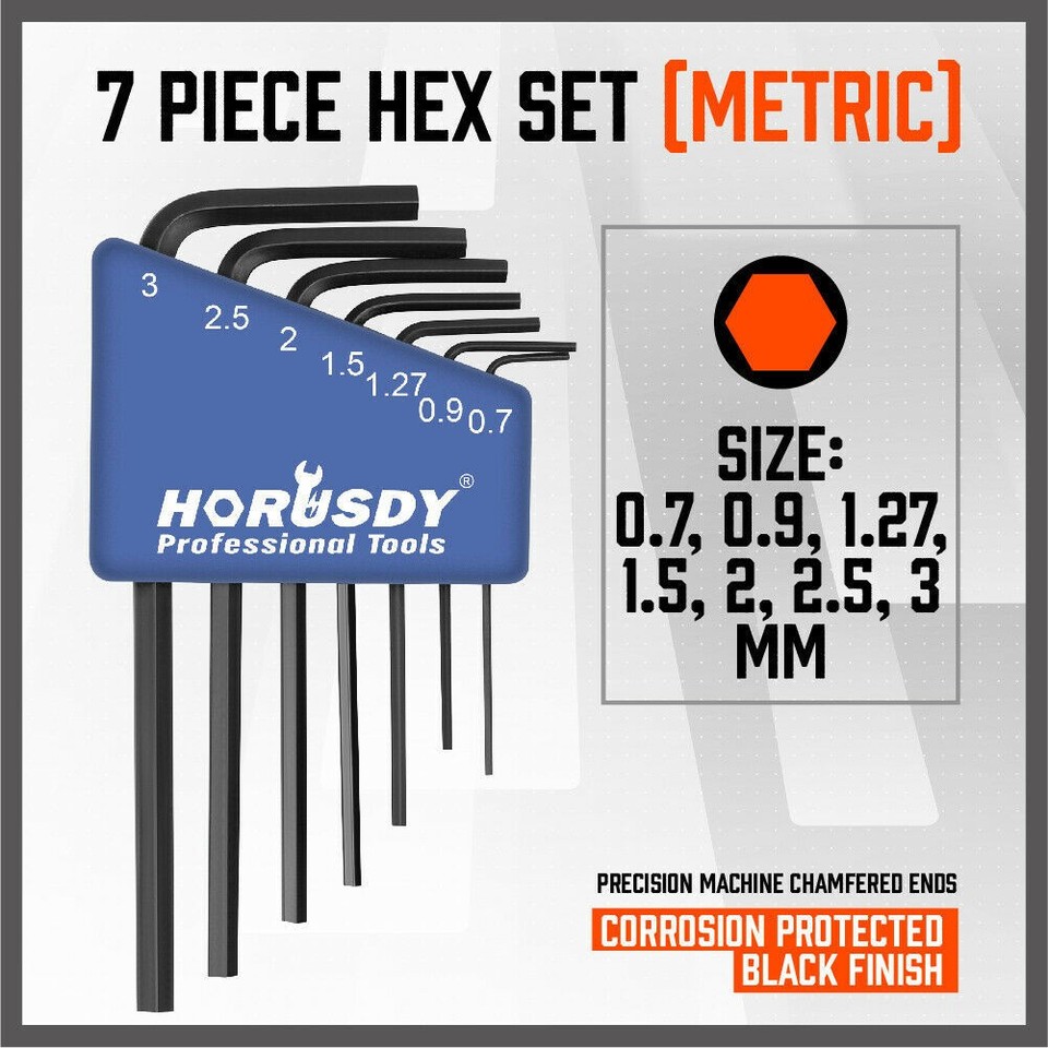 22 Pcs Mini Hex Key Torx Star Allen Wrench Set Metric SAE Short Arm Cr ...