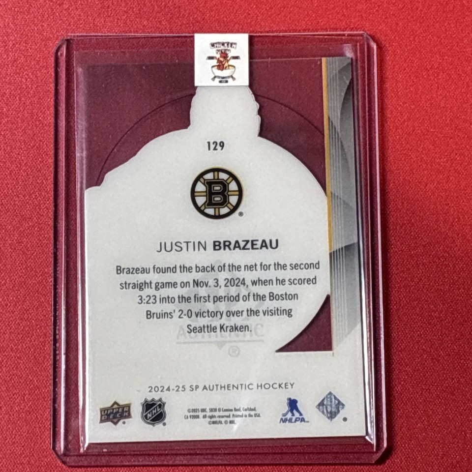 2024 UPPER DECK SP AUTHENTIC #129 JUSTIN BRAZEAU FUTURE WATCH ACETATE ...