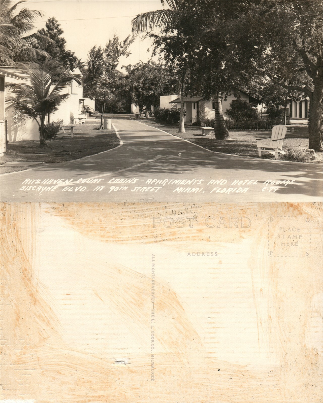 MIAMI BISCAYNE BLVD 90th STR. RITZ HAVEN COURT VINTAGE REAL PHOTO ...