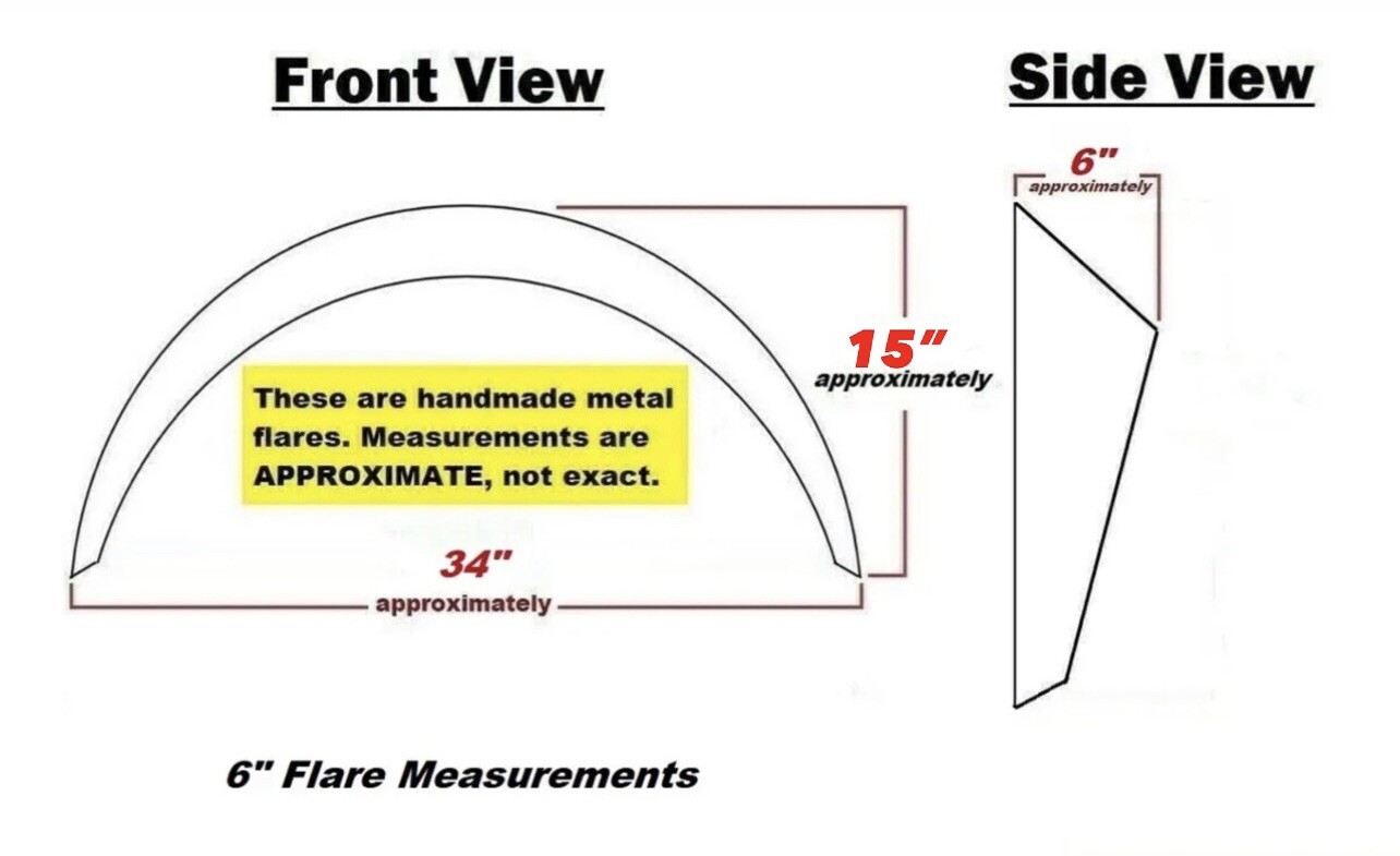 Universal 6" Wide Metal Fender Flares Style 1 2-piece Set | Steel ...