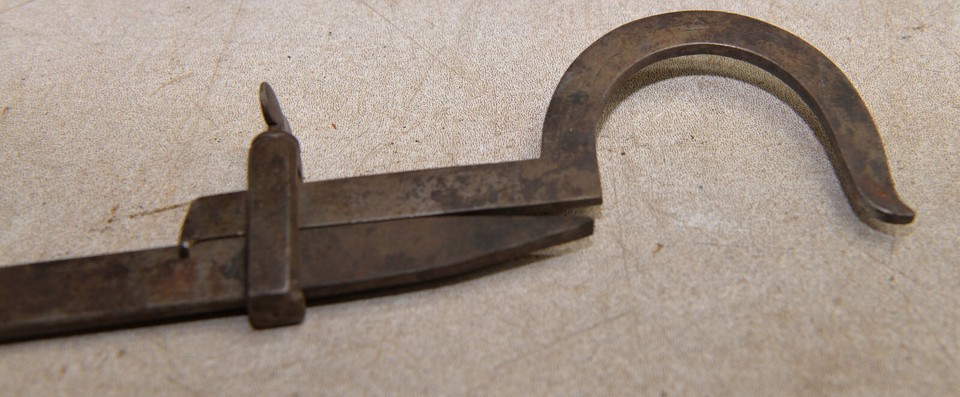 Antique wheelwright wood spindle lathe truing sizing gauge collectible ...