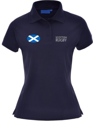 Embroidered Scottish Premium 210g Womens Scotland Rugby Polo T-Shirt 6 ...