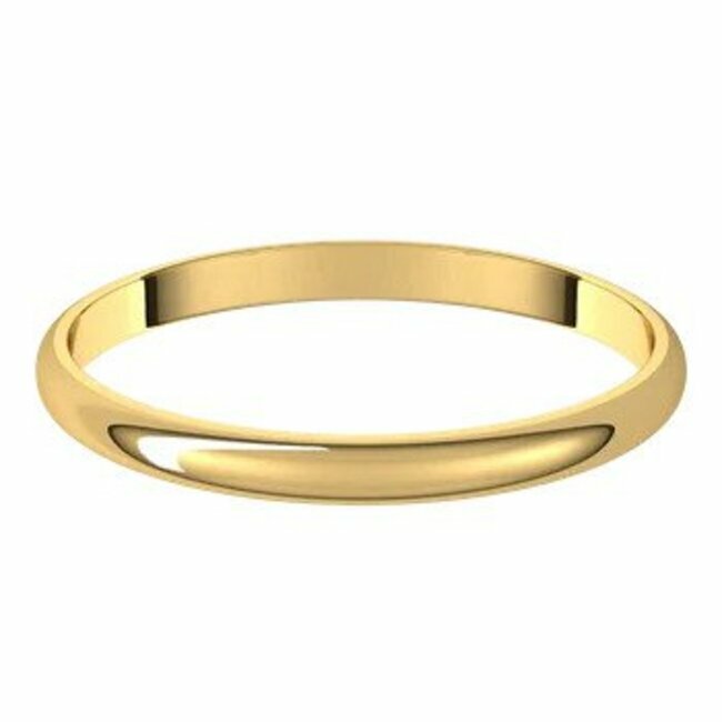 SIZE 11 - 10kt Yellow Gold 2mm Wedding Band New Half Round Standard Fit ...