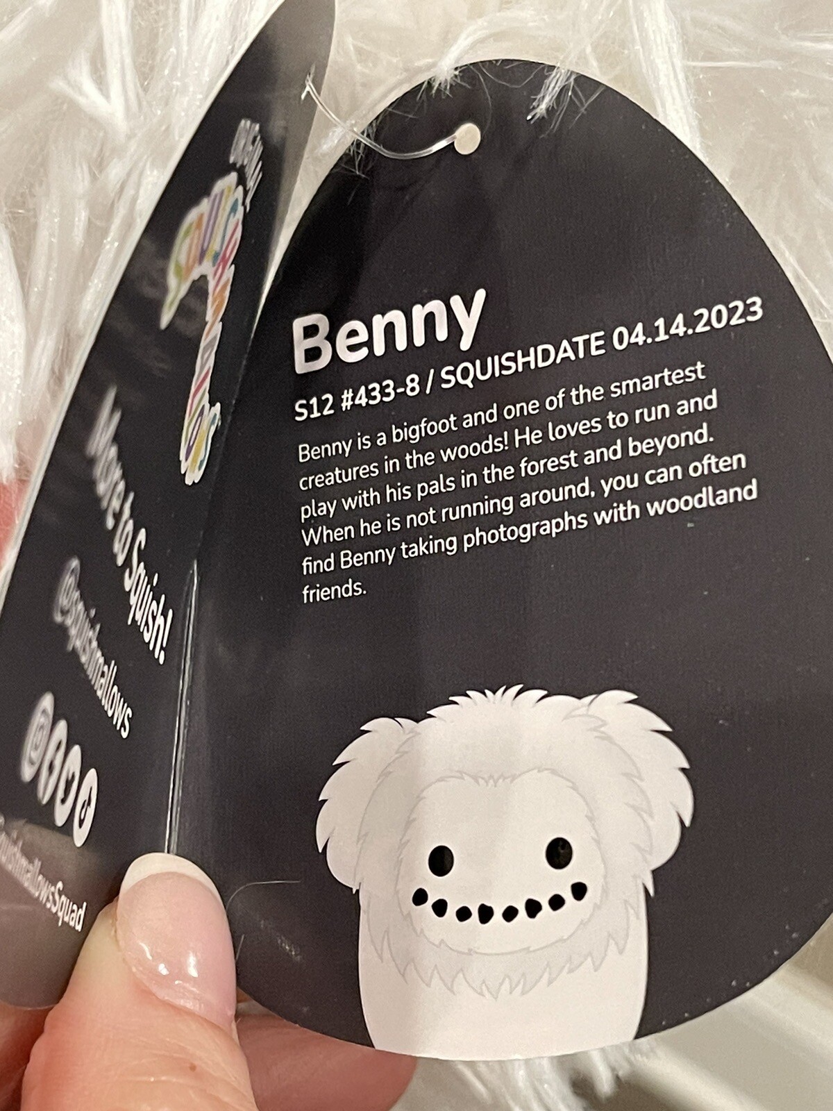 Squishmallow 12” Snowman Benny White Bigfoot Silver Feet SELECT SERIES ...