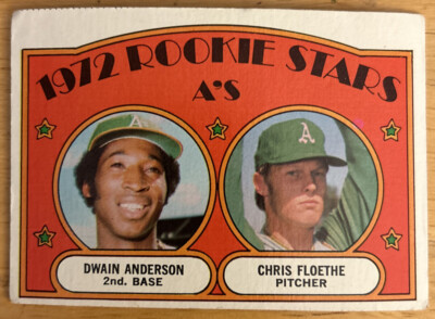 1972 Topps Athletics Rookie Stars Dwain Anderson Chris Floethe #268 ...
