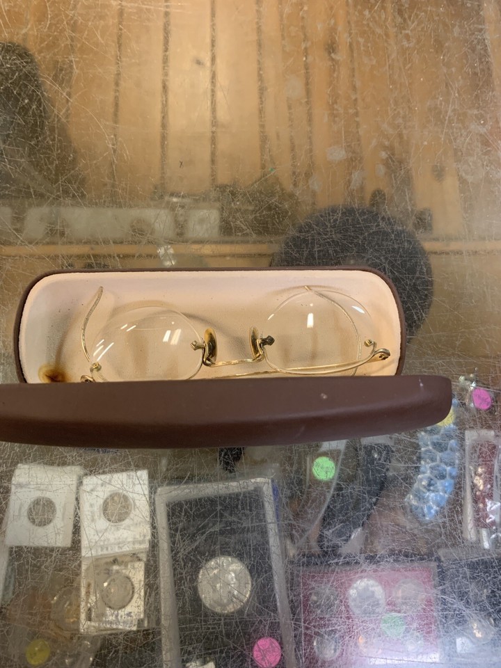 VTG / Antique Full View 12K Gold Filled Wire Rim Spectacles Eye Glasses ...