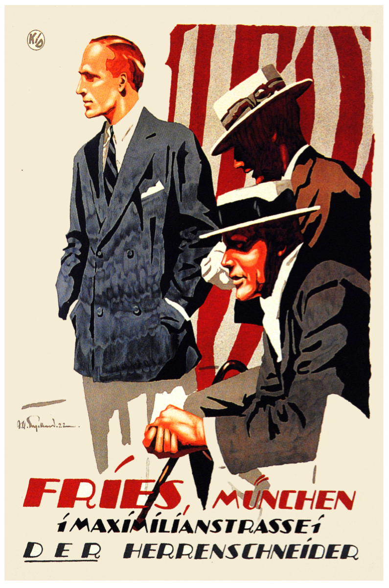 German Vintage Poster.Men Fashion.Home art House Decor Interior design ...