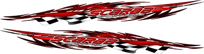 Scarab Wrap Vinyl Boat Auto Red Flag Graphics Decals Stickers 96" set ...