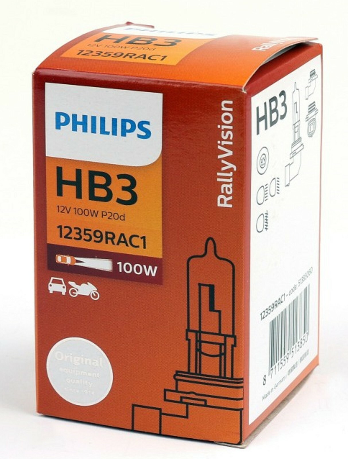 Philips Rally Vision 9005 HB3 100W Two Bulbs Head Light High Beam Off ...