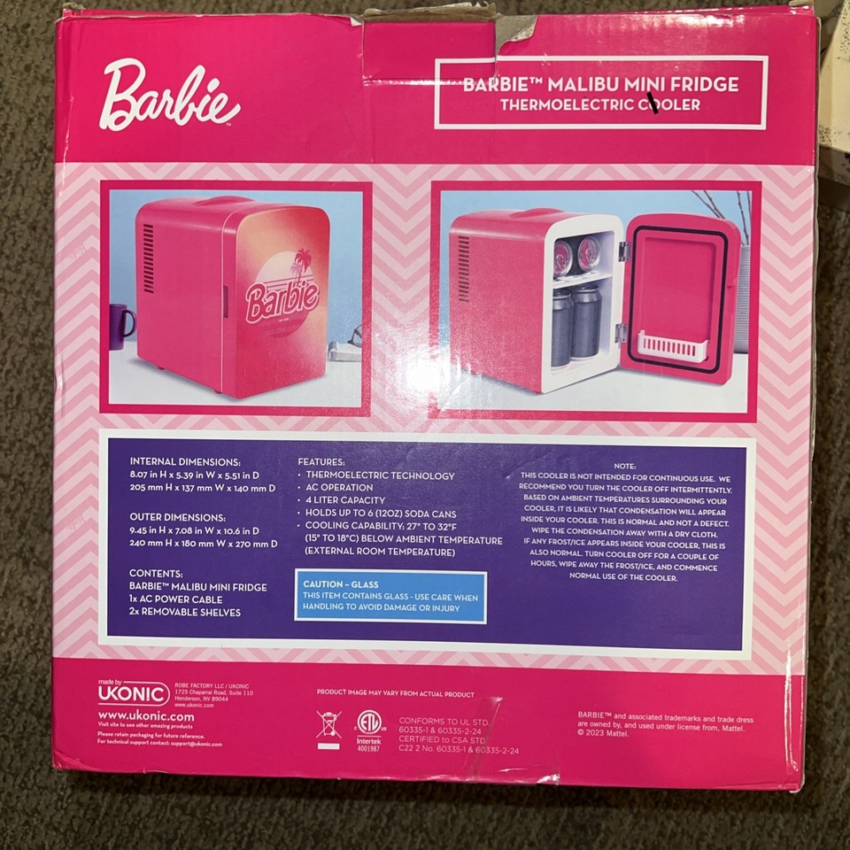 Barbie Hot Pink Malibu 4L Cooler Mini Fridge - TikTok Viral | eBay
