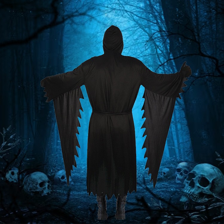 UK Adult Ghost Costume Scream Mask Halloween Fancy Dress Robe Mask ...
