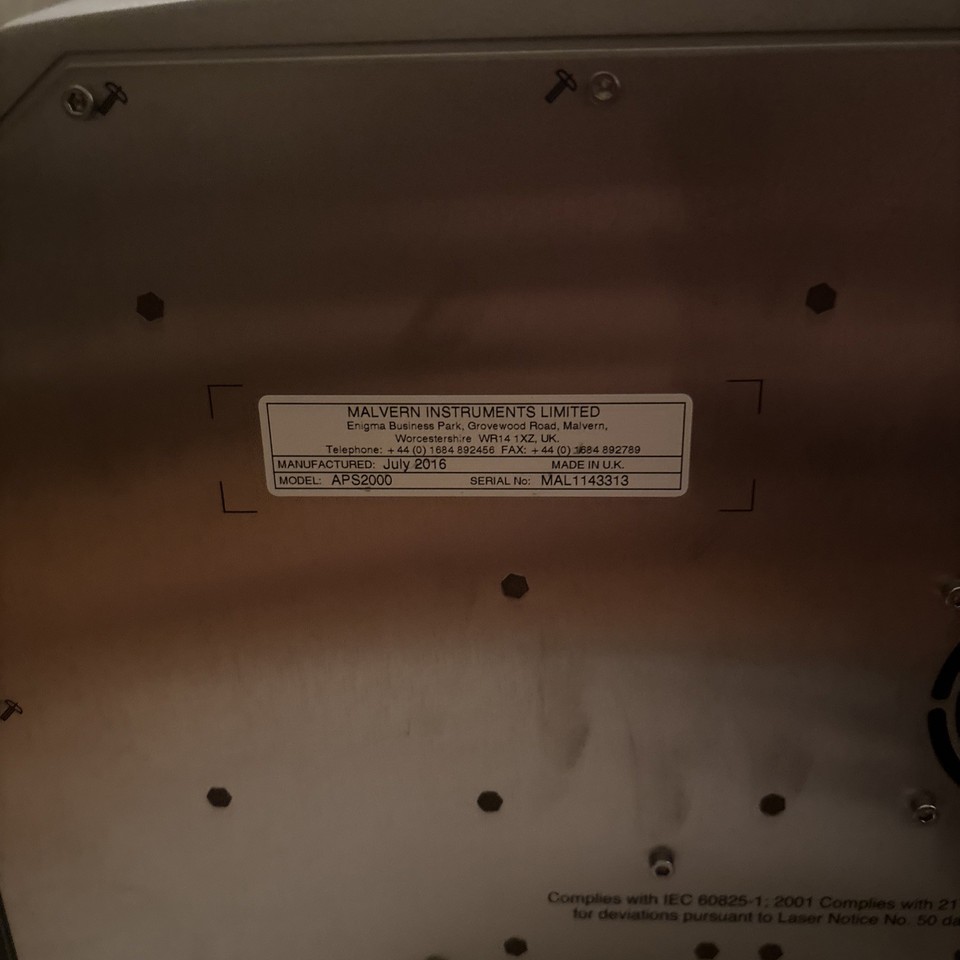 Malvern Panalytical Zetasizer APS2000 Light Scattering Particle Size ...