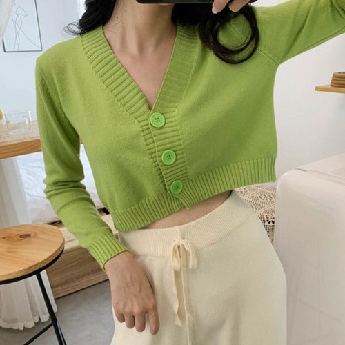 Women Spring Sweater Single-breasted Warm Cropped Women Spring Sweater ...