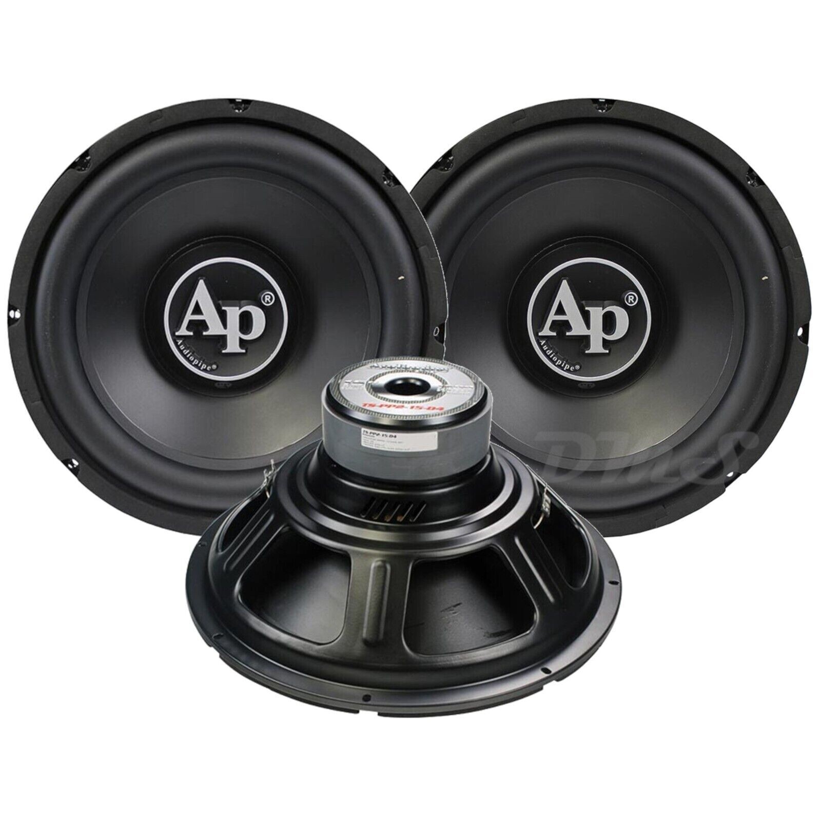 (2) Audiopipe TS-PP2-15-D4 | 15 Inch 1500W DVC 4 Ohm Car Audio ...