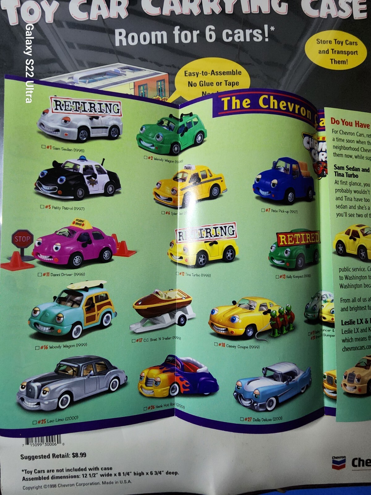 Chevron Cars Toy Carrying Case Garage Holds 6 Vehicles Cardboard Car ...