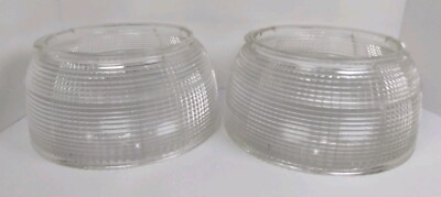 2 GLASS STREET LIGHT LAMP GLOBE INDUSTRIAL RARE UK VINTAGE HIGH STREET ...