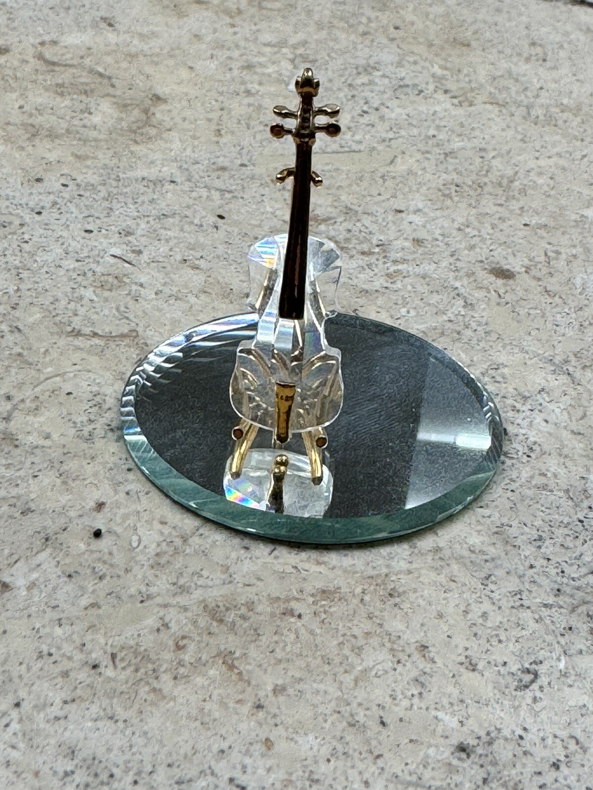 Swarovski Crystal Gold Memories Miniature Violin Cello With Stand No ...