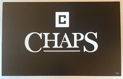 CHAPS 7"x11" Department Store Display Shoe Brand Sign Black/White | eBay