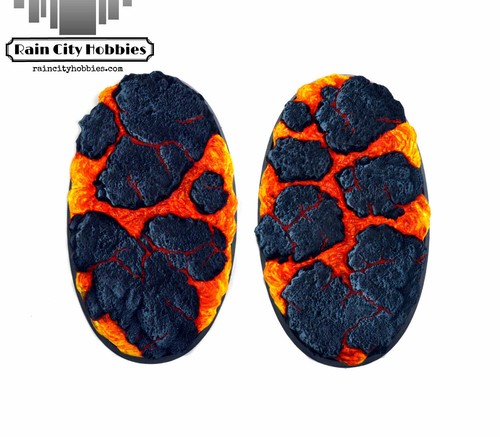 75x42mm Molten Lava Scenic Base Toppers x2 - Resin - Warhammer 40k | eBay