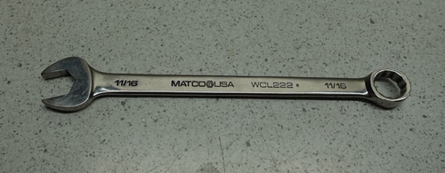 Matco Tools USA 11/16" SAE 12 Point Long Chrome Combination Wrench ...