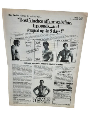 1974 5-Minute Body Shaper Ad Ken Waller Waist Loss Fitness Bodybuilder ...
