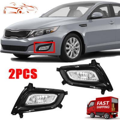 Fit 2014 2015 Kia Optima Halogen Bumper Fog Lights Lamps w/Bezel Frame ...