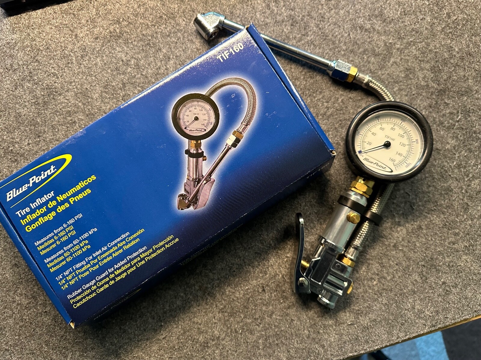 Blue Point Model TIF160 Service Tire Gauge Inflator Truck 160 PSI for ...