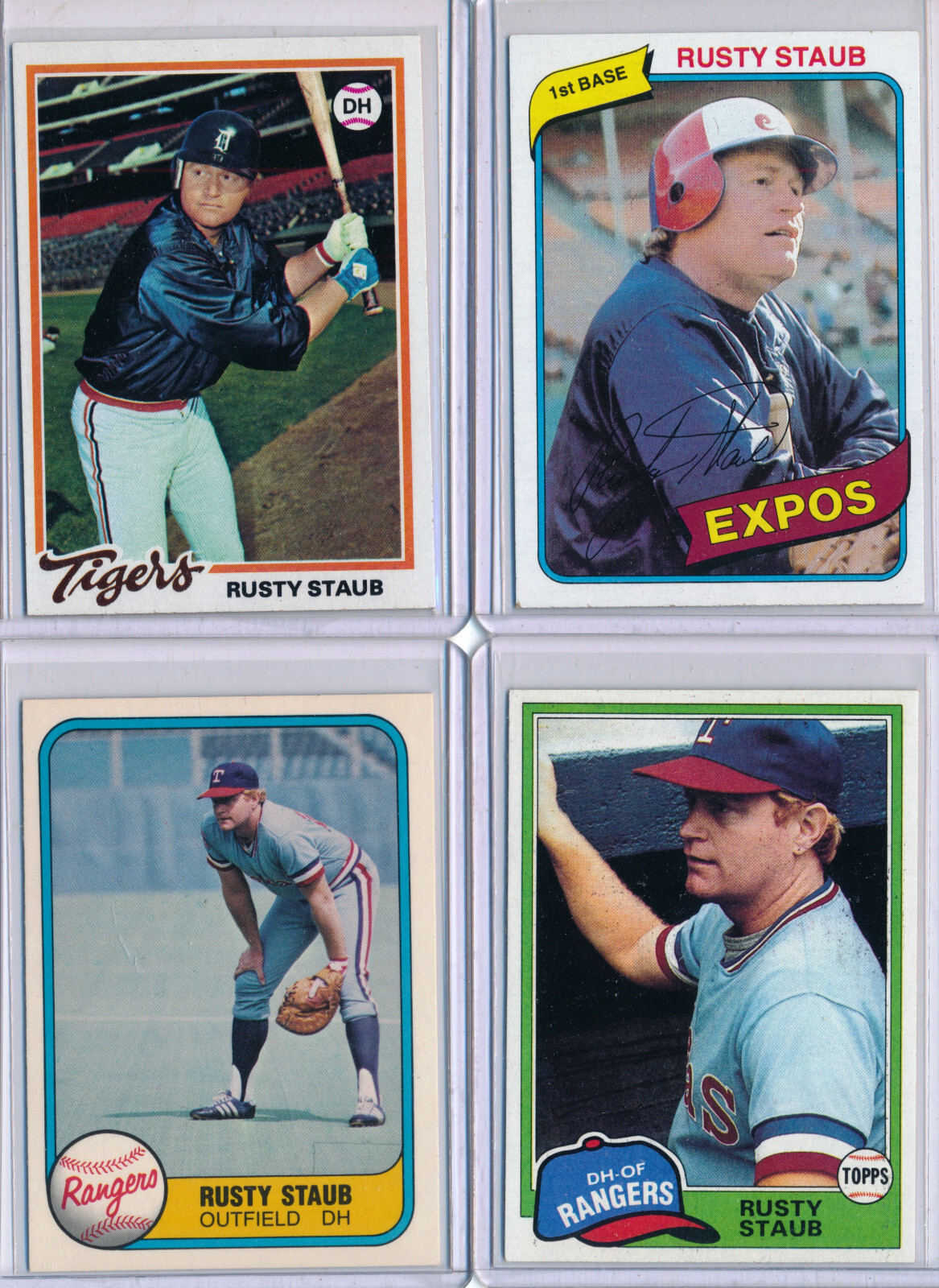 RUSTY STAUB DETROIT TIGERS,MONTREAL EXPOS,TEXAS RANGERS CARD LOT (4) | eBay