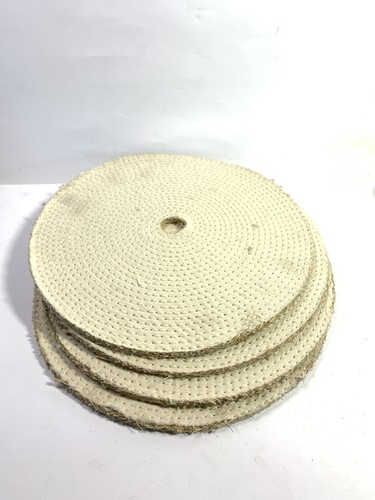 QTY-4 Sisal Buffing Disc Polishing Wheel 12 X 3/8 X 1 Inch Arbor Spiral ...