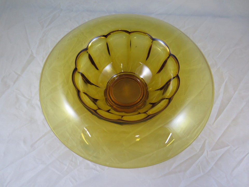 Centre de Table Coupe Verre Jaune D'Époque Déco' Premier Xxe Siècle ...