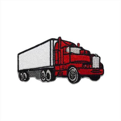 Big Rig Patch — Iron On Badge Embroidered Motif — Truck Red Semi 18 ...