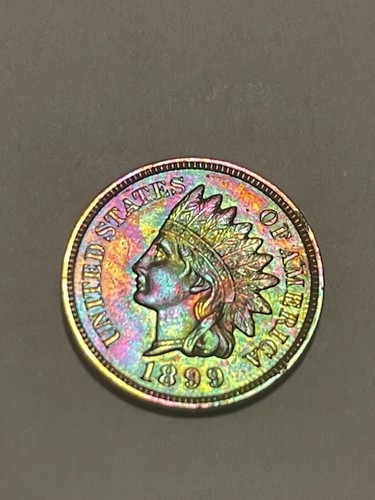 1899 Indian Head Small Cent AU* High Grade + Toned | eBay