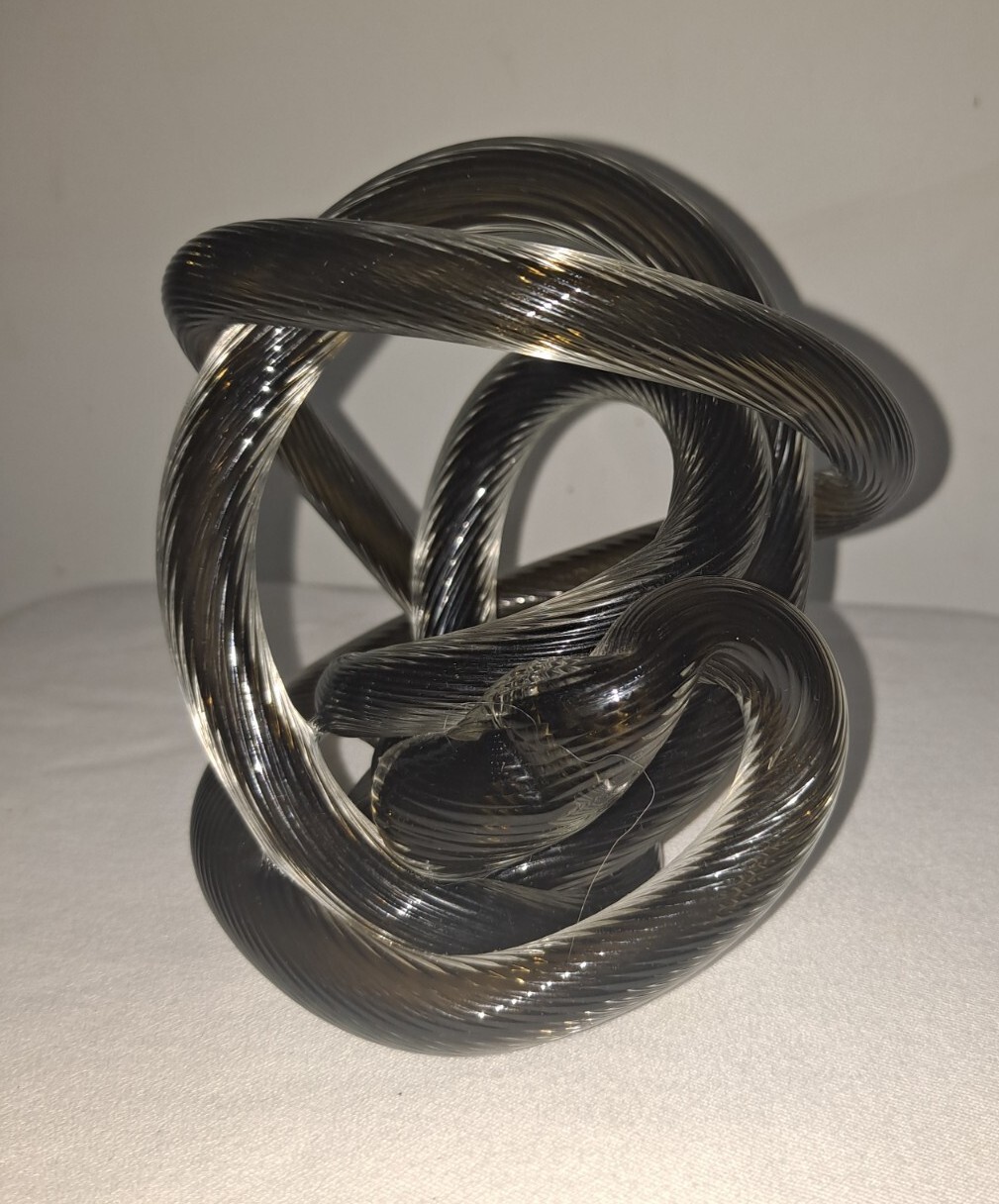 Vintage Murano Style Glass Rope Sculpture Ribbed Twisted Knot Mid ...