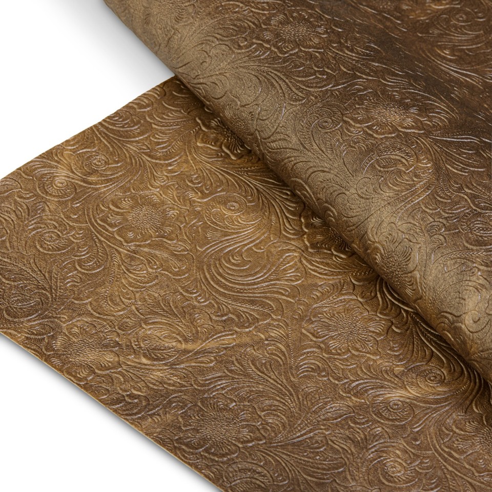 Tooled Faux Leather Western Embossed Vinyl - Fabric By The Yard | eBay