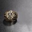 Vintage Gold Masonic Signet Ring Stainless Steel Men's Retro Freemason ...
