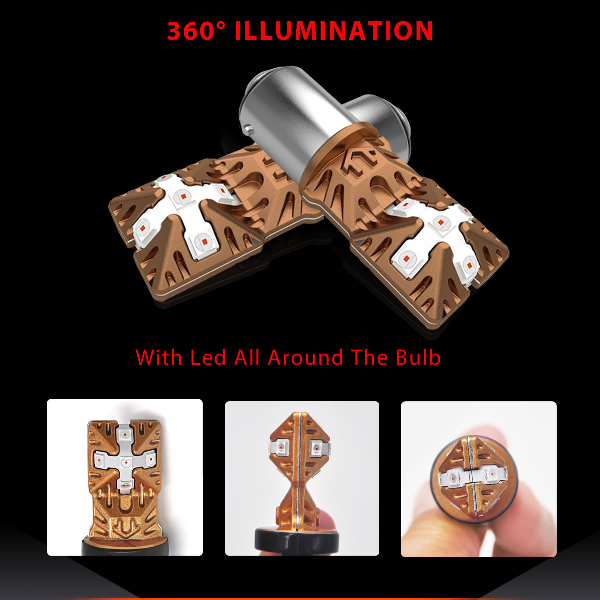 Lasfit BAY15D 1157 Red LED Brake Light Bulbs 1152 2057 7528 2357 3496 ...