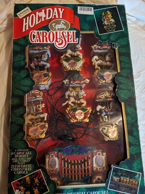 1992 Mr. Christmas Holiday Carousel Calliope 6 Circus Animal Carols ...